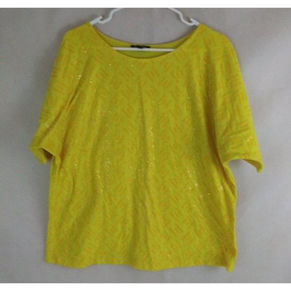 Notations | Tops | Notations Woman Bright Yellow Blouse With Beaded ...
